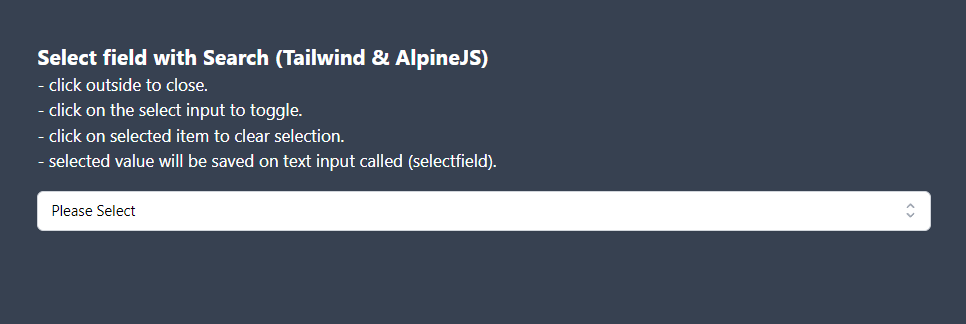Select Field with Search (Tailwind & AlpineJs) | by fares | Medium