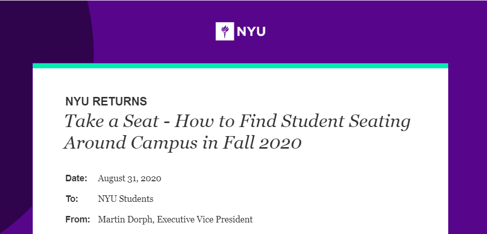 NYU Announces New Study Spaces. NYU students may reserve seats… | by ...