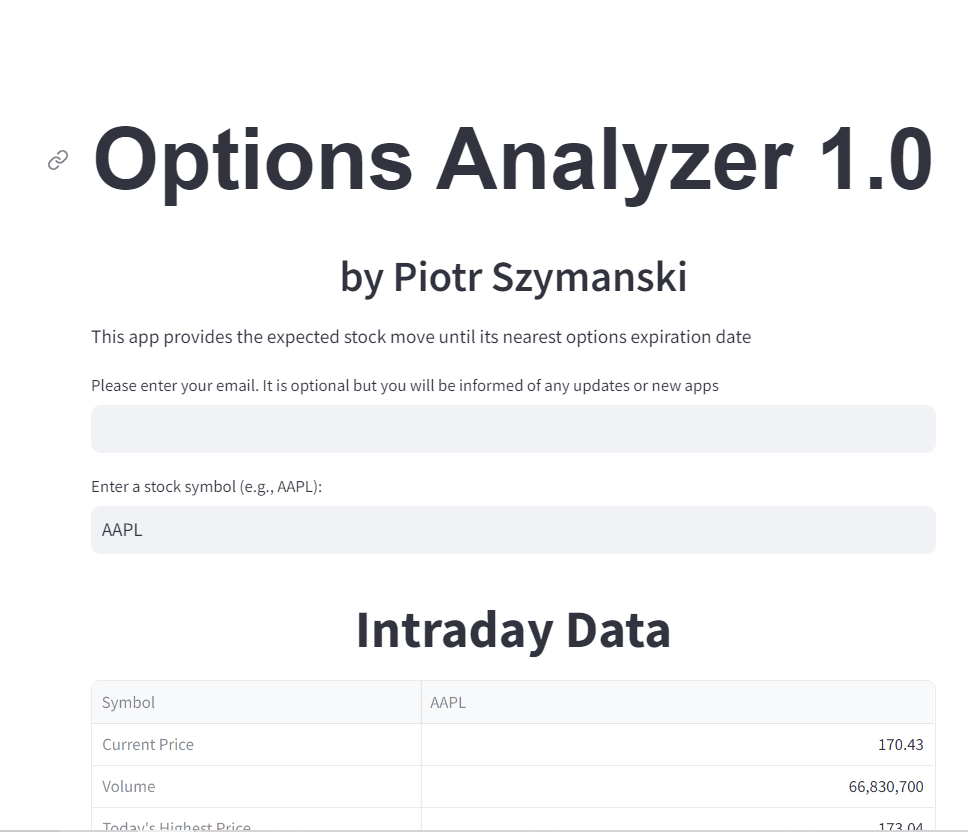 I created a quick tool for tracking expected stock moves | by Piotr ...