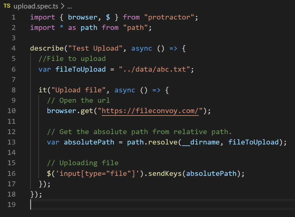 How to perform the file upload operation with Protractor on Docker ...