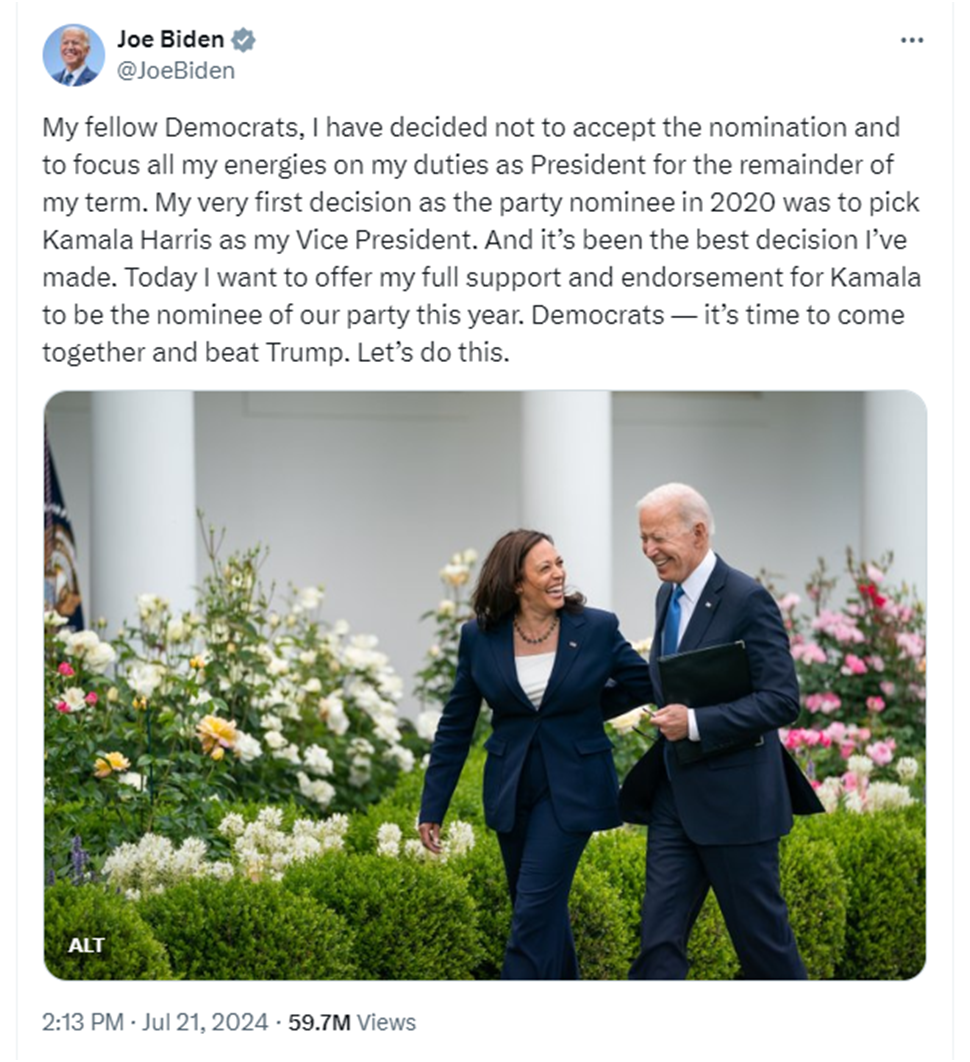Biden Steps Down: Democratic Hope Rises | by George Schneider, M.A ...