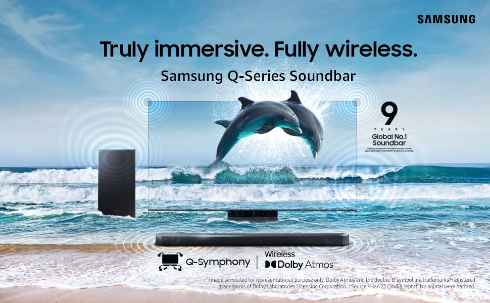 Samsung 11.1.4ch (HW-Q990B/XL) Q-Symphony Soundbar Wireless Subwoofer ...