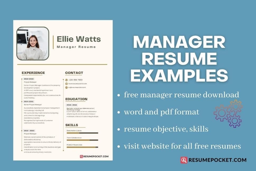 Manager Resume Examples Free MS Word and PDF Format Download ...