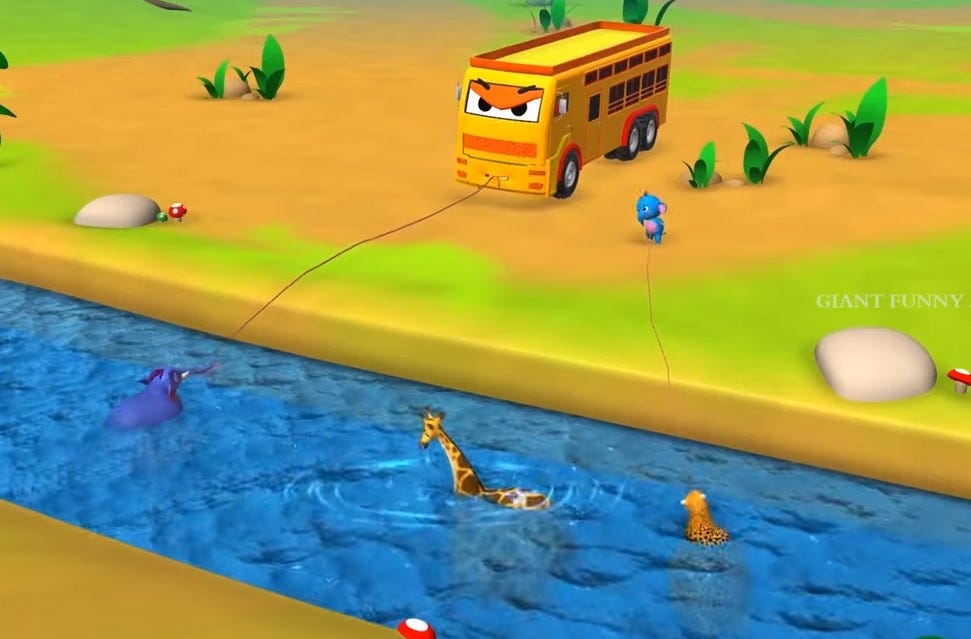 Laugh-Out-Loud Animal Bus Train Ride: Elephant, Cow, Monkey & Panda ...