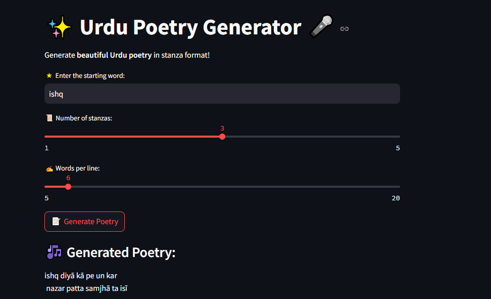 LSTM-Based Roman Urdu Poetry Generator with Streamlit & Hugging Face ...