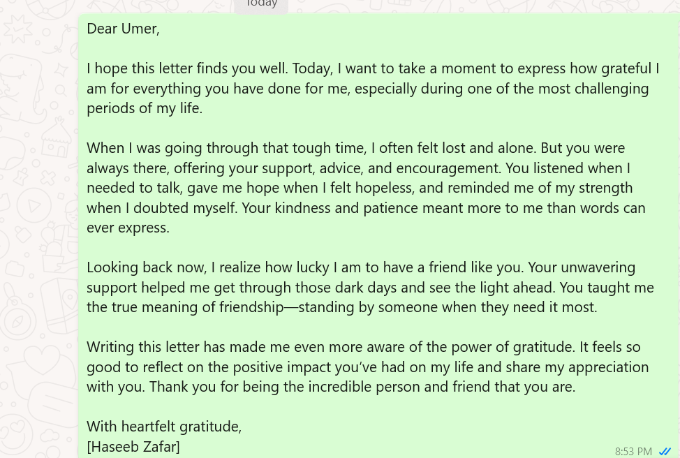 “The Bond of Friendship: My Gratitude Journey with Umer” | by Haseeb ...