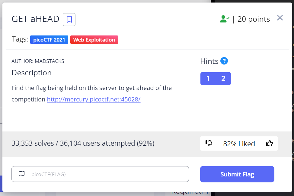 picoCTF / GET aHEAD / Writeup. https://play.picoctf.org/practice/challe… | by Learningwinterz ...