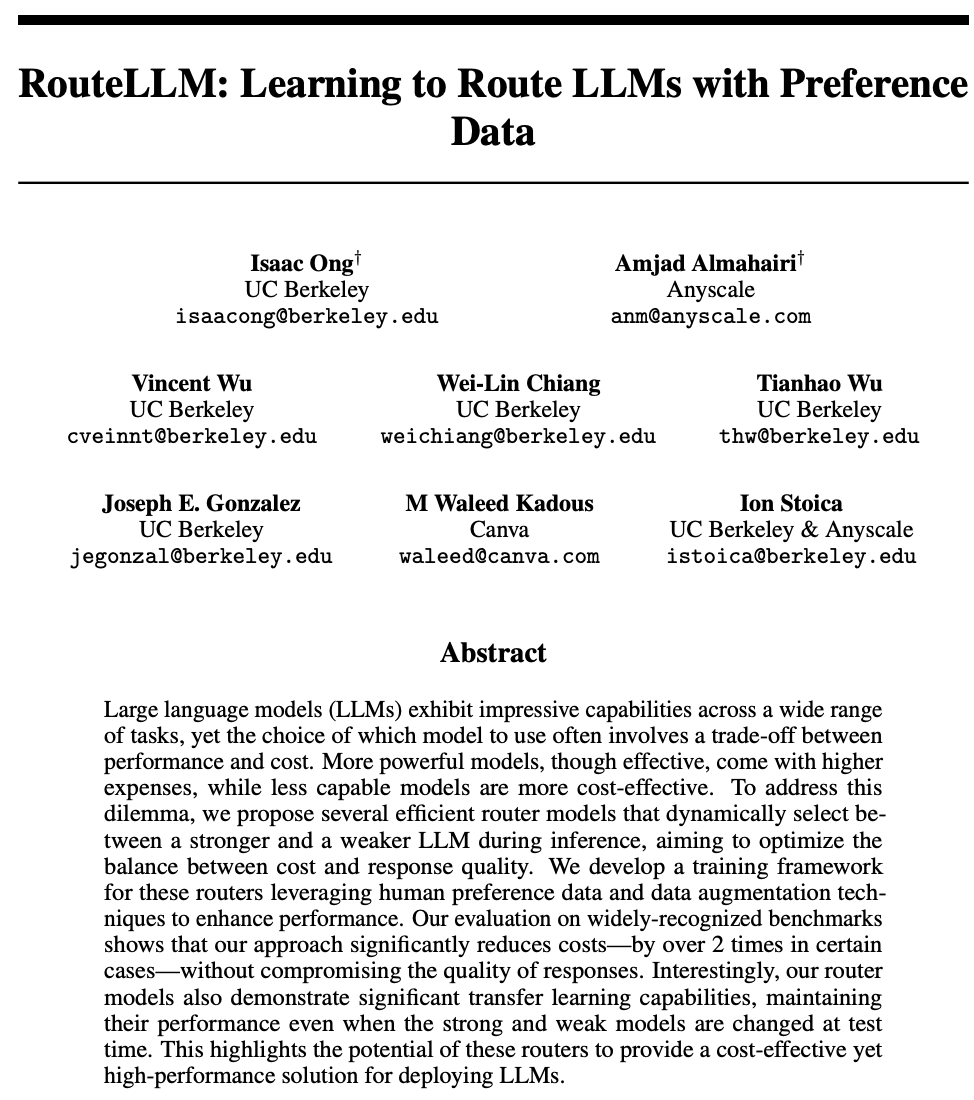 Route LLM: Learning to route LLMs with Preference data — Paper Review | by Sulbha Jain | Medium