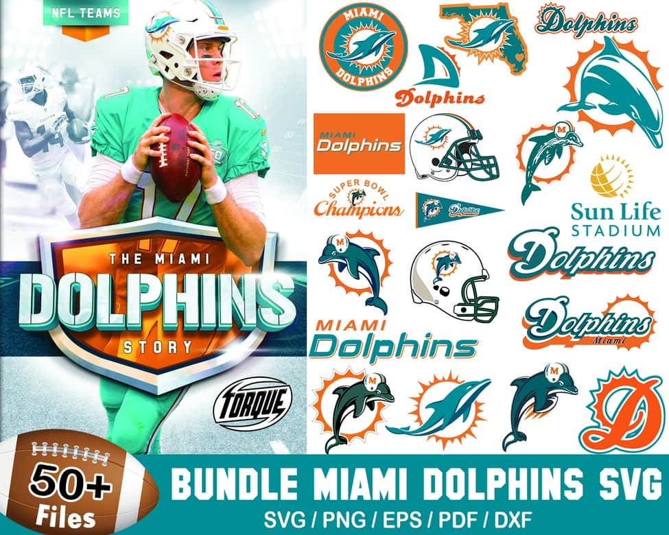 Miami Dolphins SVG Bundle: 50 Creative Football Designs | by Wiki SVG ...