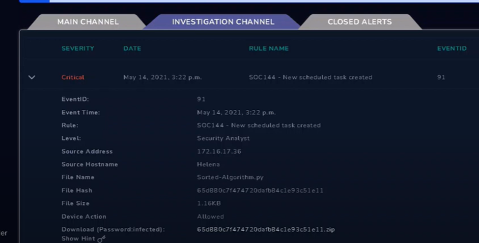 LetsDefend.io SOC144 New Scheduled Task Created Walkthrough | by cyber nerd | Medium