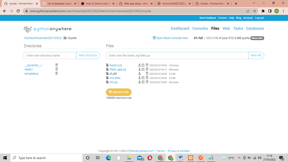 part 1,Menampilkan Website dengan pyhtonanywhere contoh dari Github ...