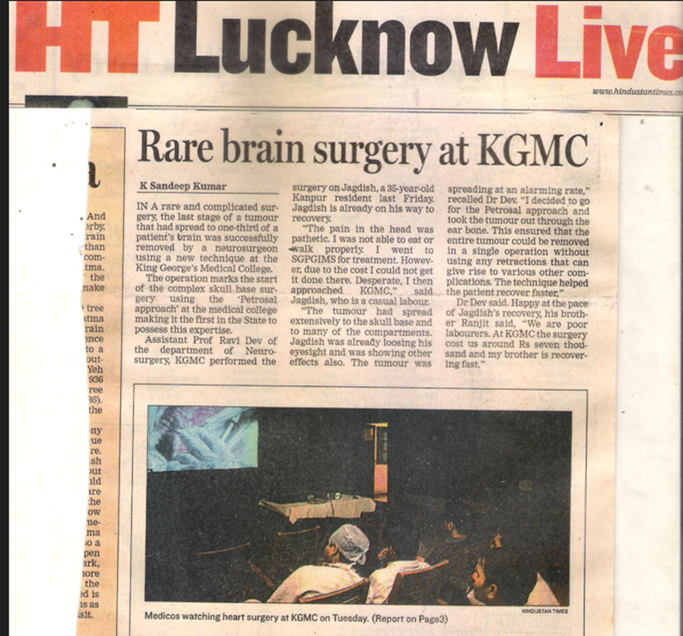 Rare brain surgery at KGMC — Dr. Ravi Dev | by Dr. Ravi Dev | Medium