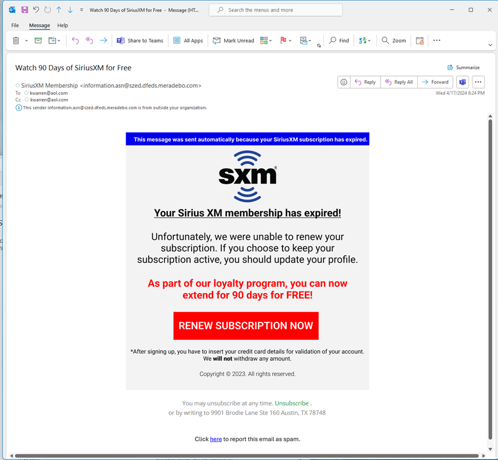 Spot These 5 Signs of a SiriusXM Phishing Scam | by Kenneth Warren | Medium