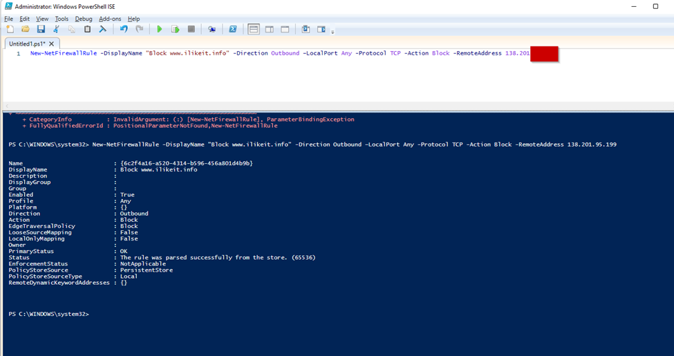 Block Web with Firewall by PowerShell - Abdulloh Etaelue-ngoh - Medium