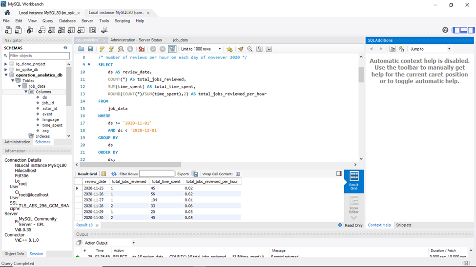 Operation Analytics and Investigating Metric Spike of Job Portal– User ...