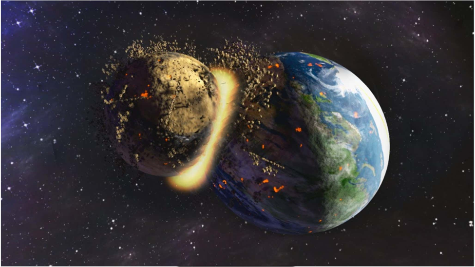 Moon Colliding With Earth