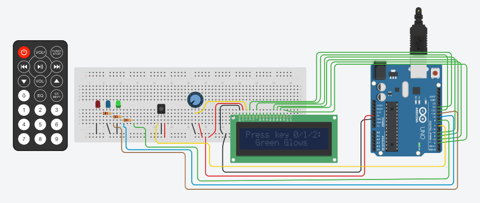 Controlling LEDs using IRremote and Display there status on LCD | by Shafiya Shaik | Medium