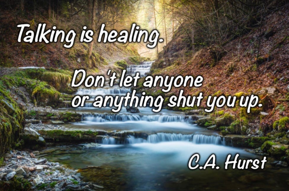 Talking is healing… | by C. A. Hurst | Medium