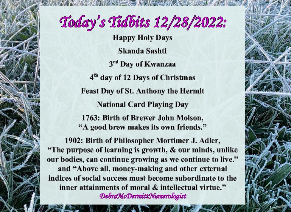 Today’s Tidbits & Quotes for Dec. 28th, 2022 | by Debra McDermitt | Medium