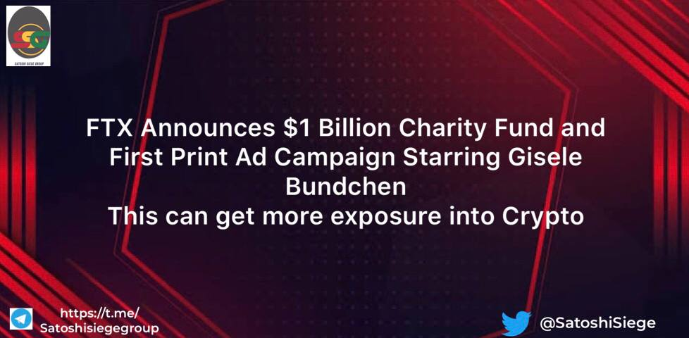 FTX Announces $1 Billion Charity Fund and First Print Ad Campaign ...