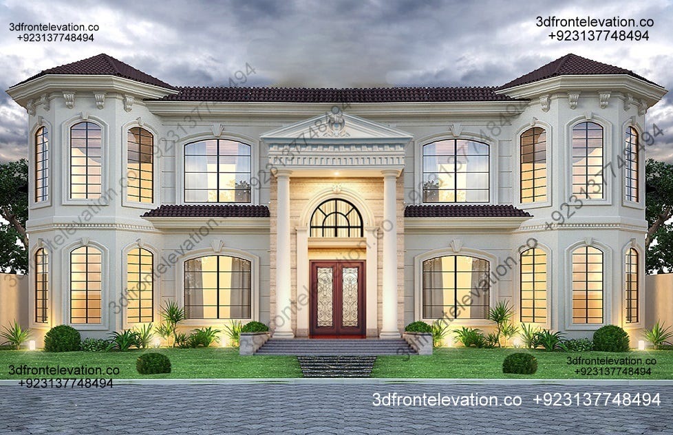 1000 Meter Kuwait Villa Elevation Design 1000 Meter Dubai Villa Plan
