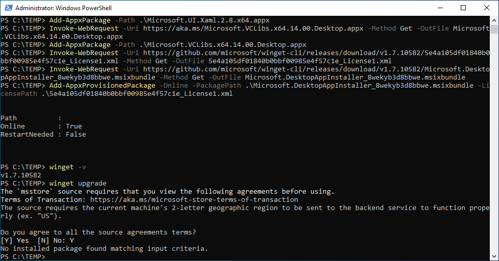 Install winget-cli and Windows Terminal apps for Windows Server 2022 ...
