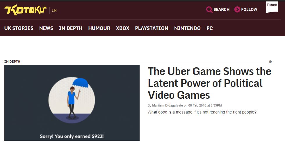 The Uber Game Shows the Latent Power of Political Video Games | by ...