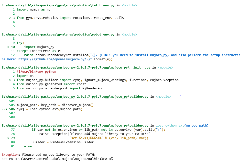 I have followed the exact procedure, but still getting path error ...