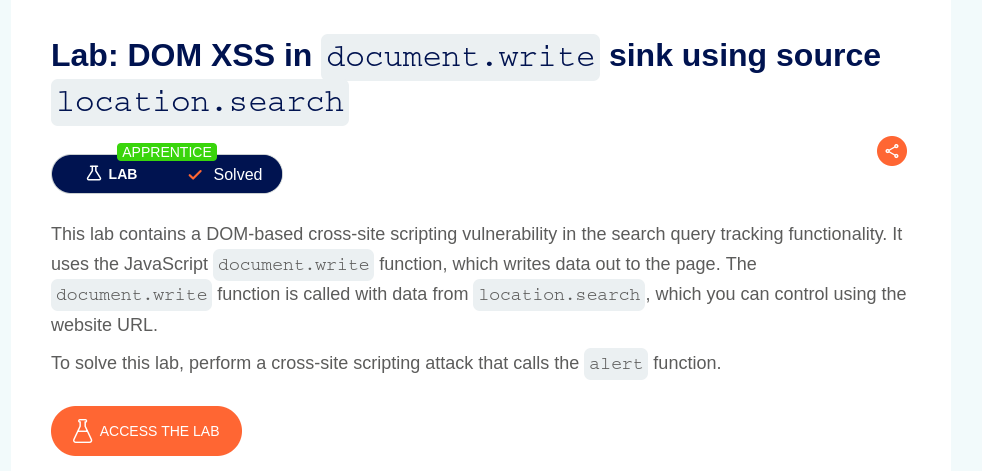 DOM XSS in document.write sink using source location.search- Portswigger | by Afrin Jahan | Jan ...