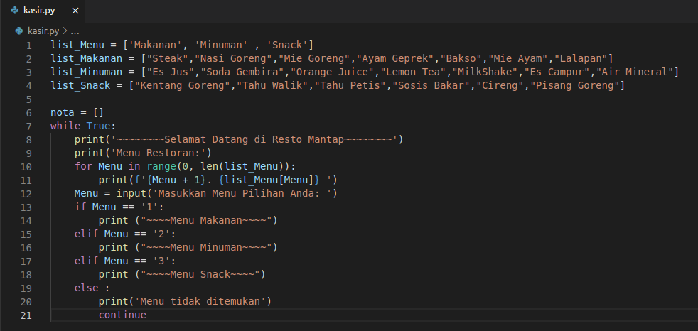 Aplikasi Kasir Sederhana Menggunakan Pemrograman Python | by Lisa Dwi Wahyuni | Medium