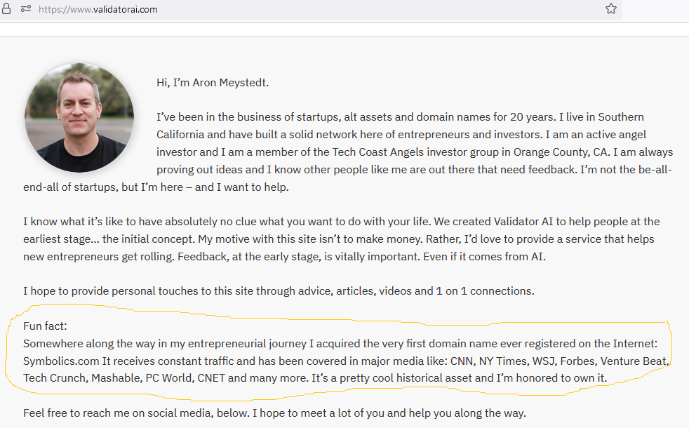 This guy acquired the VERY first domain name ever registered on the ...