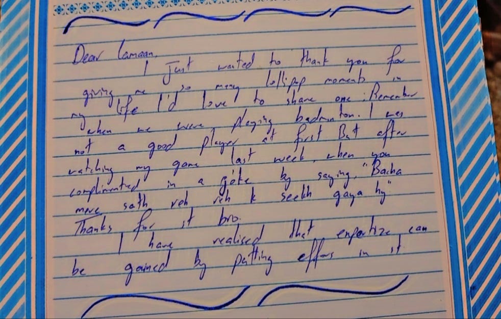 Thank you letter for a very good we’ll wisher of mine We have a game of ...