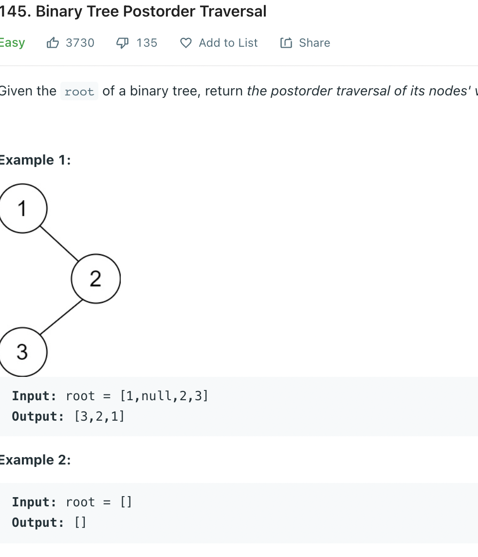 leetcode 145. Binary Tree Postorder Traversal - smddddddddddd - Medium leetcode 145. Binary Tree Postorder Traversal - smddddddddddd - Medium