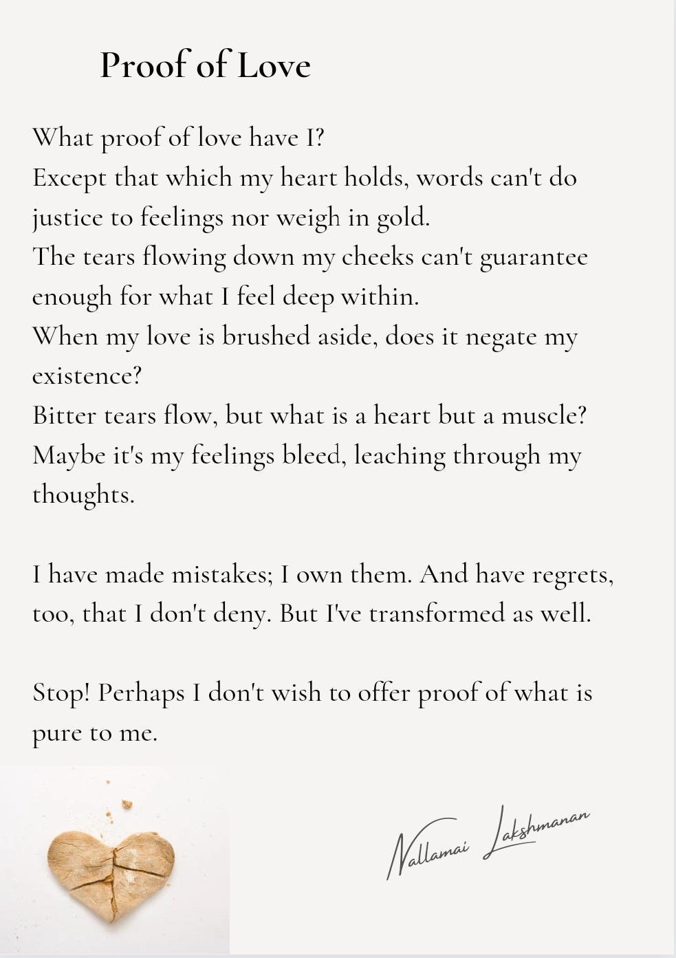 Proof of Love Words, at times, can slice deep. But as I write, I feel ...