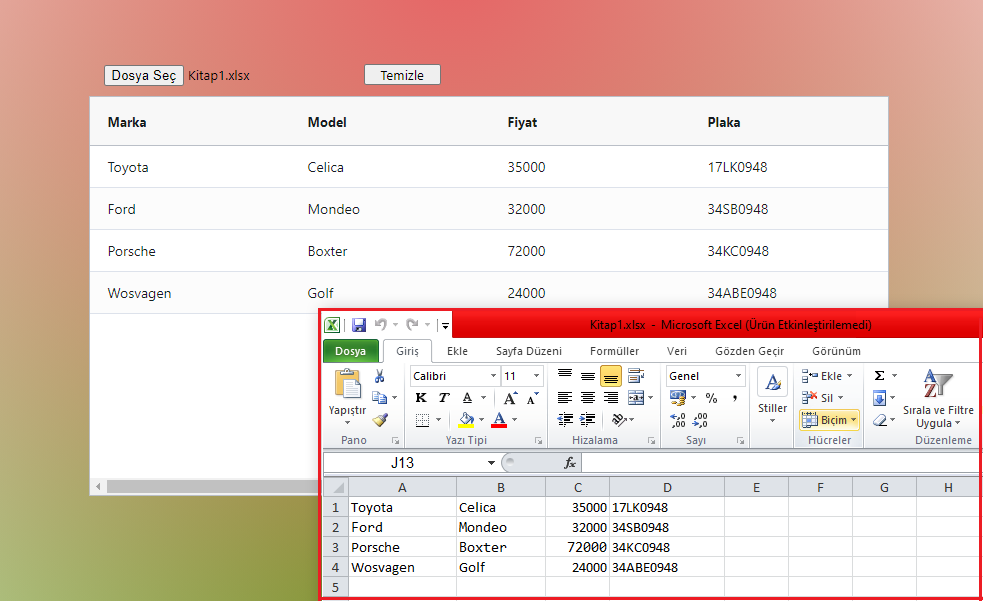 React Projesinde ExcelJs Kütüphanesi Kullanarak Dosya Okumak | by Seda ERTUĞRUL | Medium