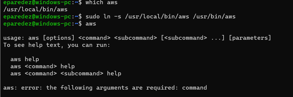 -bash: /usr/bin/aws: No such file or directory (from Debian 11) - Emanuell Paredes - Medium
