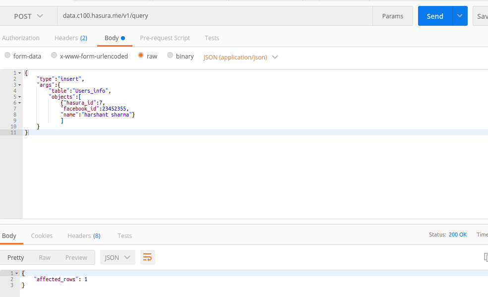 3.2) Hasura Data API + Postman collection | by (Cosmos_h) | Medium