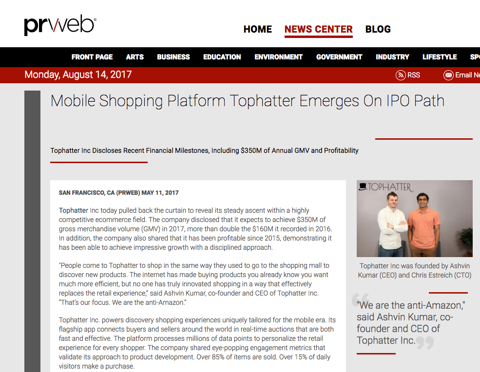 Mobile Shopping Platform Tophatter Emerges on IPO Path | by Tophatter ...
