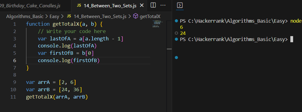 [JS] HackerRank : Between Two Sets | by Aiya Aiyara | Jun, 2023 | Medium