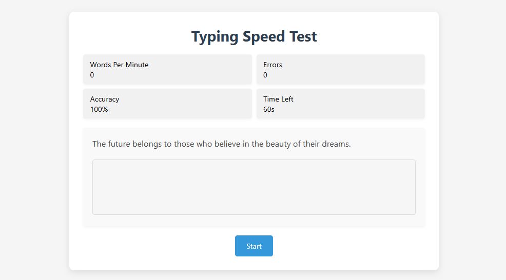 Typing Speed Test Game Html Css Js By Mr Zouraiz Apr 2025 Medium