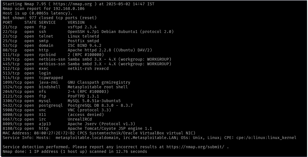 METASPLOITABLE2 MACHINE WALKTHROUGH USING NMAP | by Eleanor | Medium