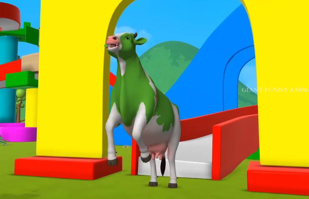 5 Color Cows on Giant Slide: Magical Ride & Funny Animals Adventures ...