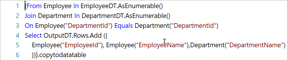 How to join two datatables using LINQ in Uipath - Manoj Batra - Medium