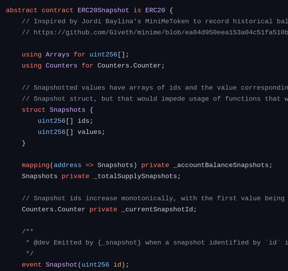 How OpenZeppelin’s ERC20Snapshot works? — code explanation | by LastFerbbs | Medium