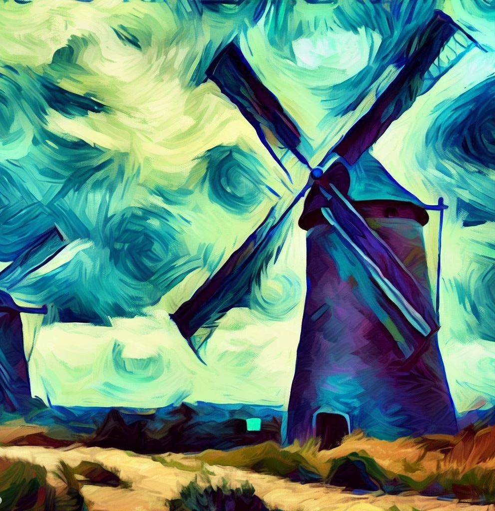 Learning from master van Gogh. The cover picture is called Windmill ...