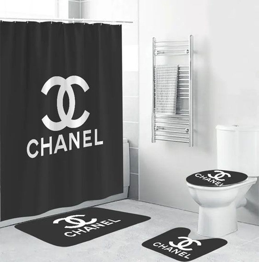Chanel Grey Bathroom Set Luxury Fashion Brand Bath Mat Hypebeast Home ...