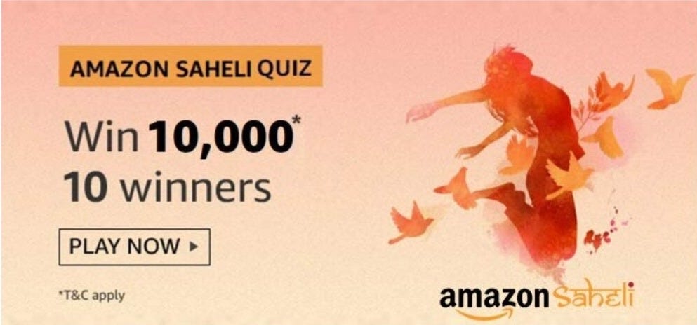 Amazon Saheli Quiz Answers — Win ₹10,000 | by MegaRojgar | Medium