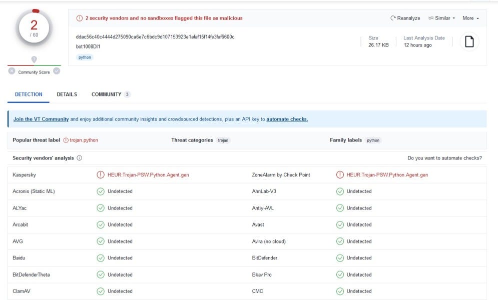 Análisis de Malware en python servido desde Gitlab.com | by Ic32K | Medium